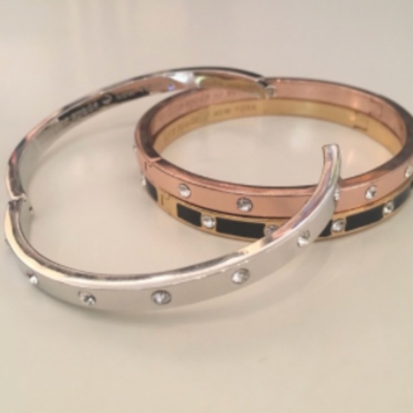 kate spade | Jewelry | Kate Spade Set In Stone Hinged Bangle Silver ...